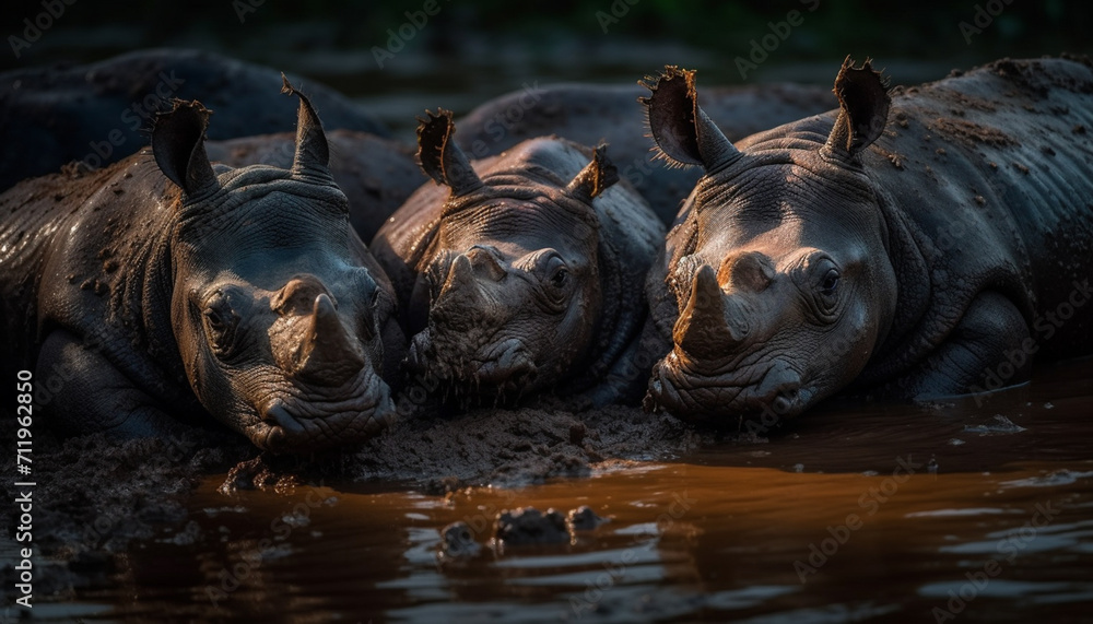 Large group of endangered animals in Africa wildlife reserve generated ...