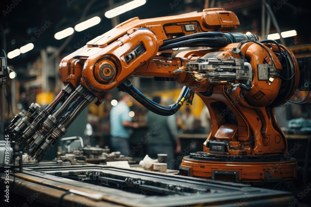 A mechanical appendage grasps a cold, metallic plate in the sterile ...