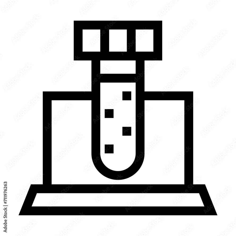 Icono de tubo de ensayo. Análisis de laboratorio, experimento químico ...