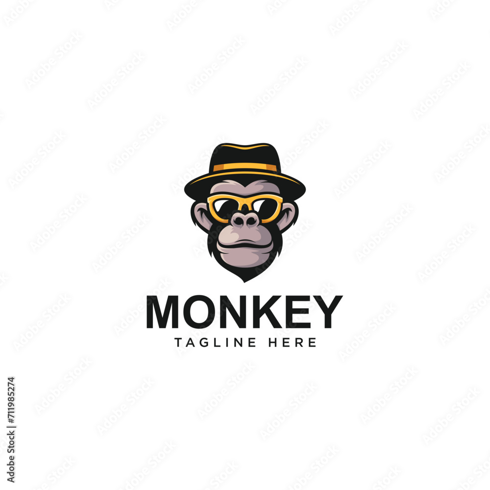illustrator vektor desain logo monyet keren. Monkey mascot logo vector ...