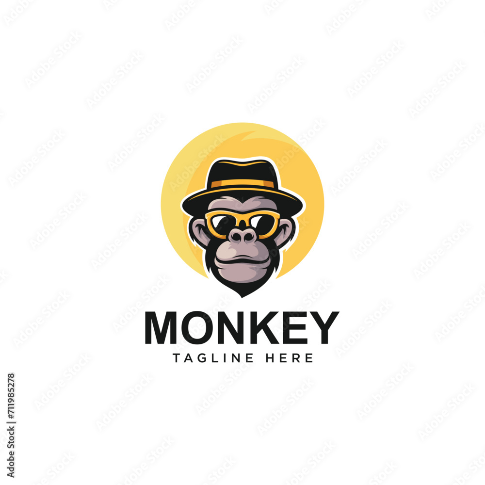 illustrator vektor desain logo monyet keren. Monkey mascot logo vector ...