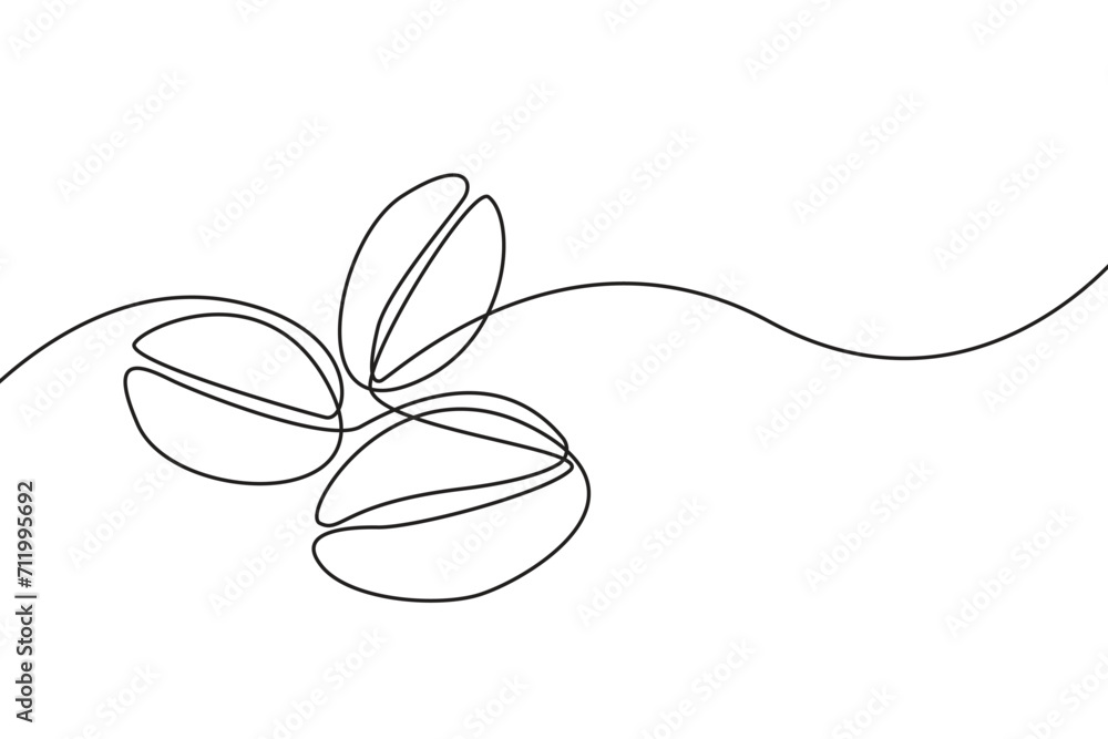 continuous line of coffee beans. one line drawing of coffee beans. line ...