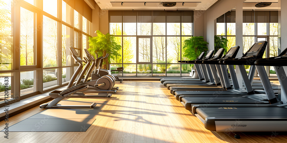 a well-equipped fitness center ,A gym with a benches , exercise Modern ...