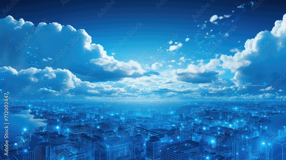 infrastructure cloud tech background illustration scalability ...