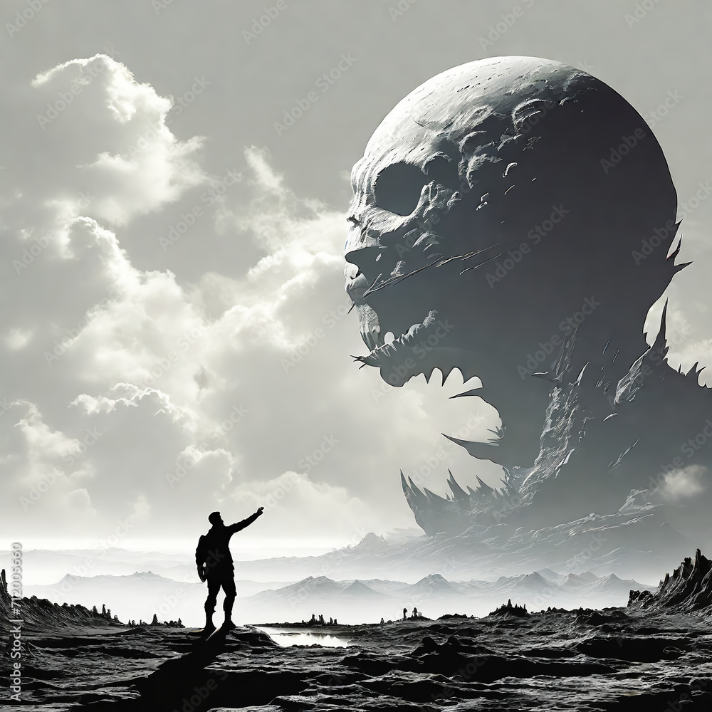 giant moon,Giant Monster 거대한 달,거대괴수(그건 괴수의알인가?먹이인가? Is that a monster's ...