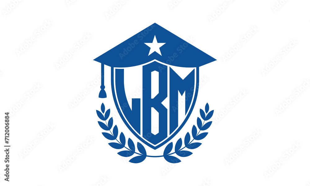 LBM three letter iconic academic logo design vector template. monogram ...
