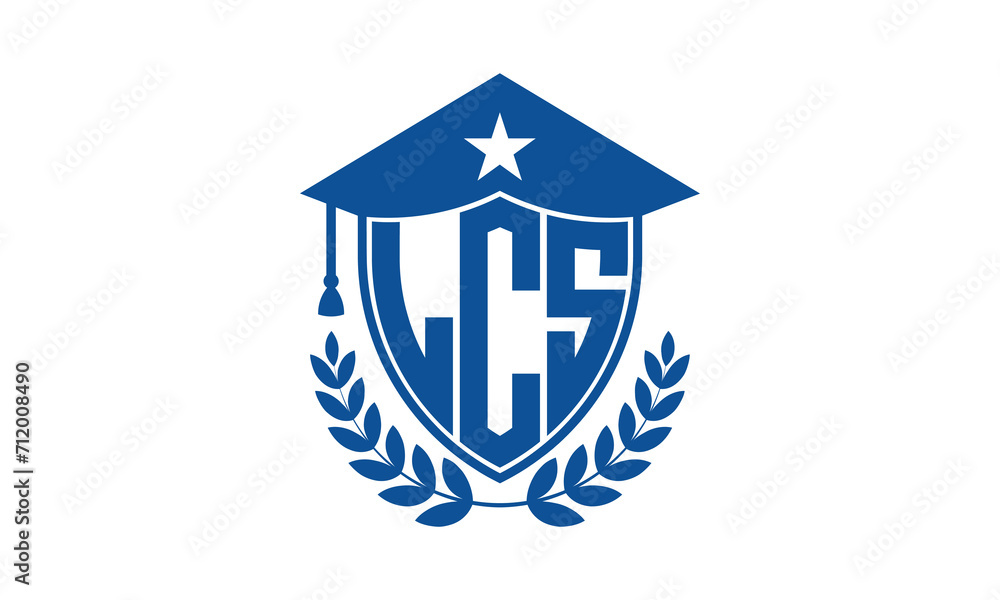 LCS three letter iconic academic logo design vector template. monogram ...