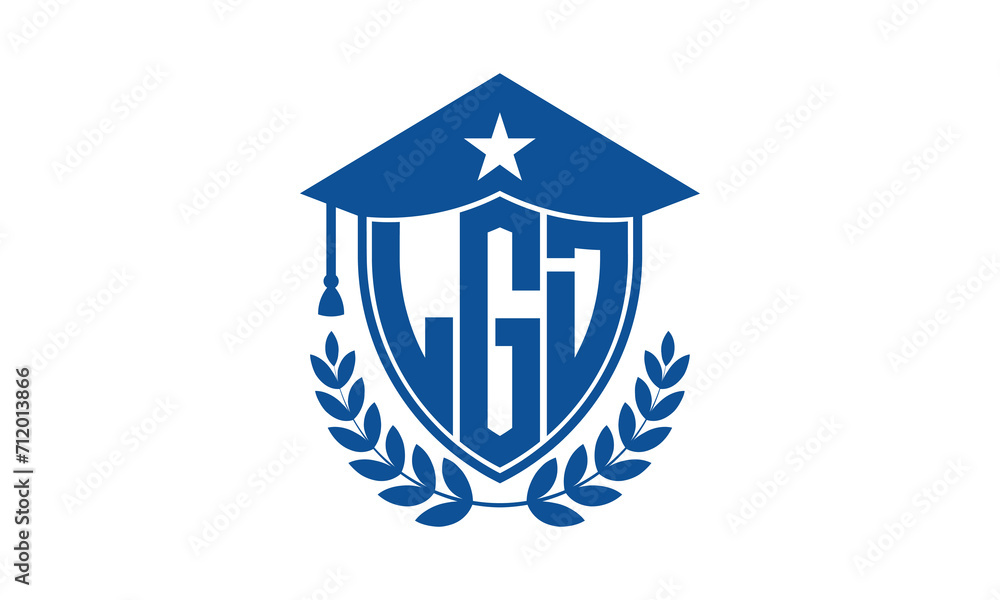 LGD three letter iconic academic logo design vector template. monogram ...