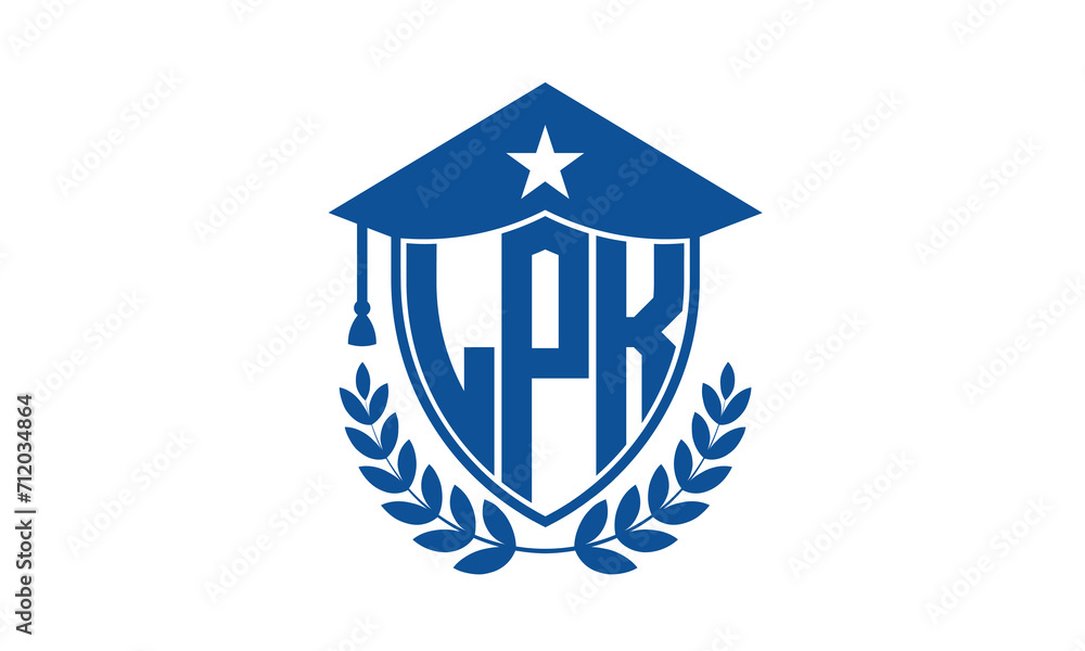 LPK three letter iconic academic logo design vector template. monogram ...