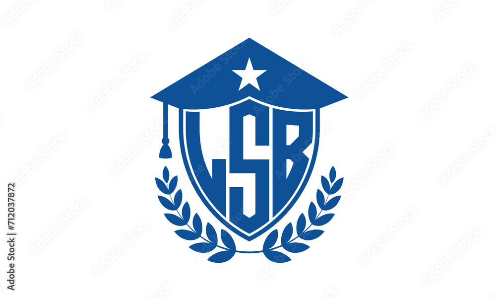 LSB three letter iconic academic logo design vector template. monogram ...