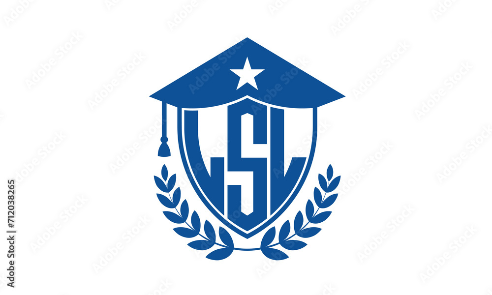 Vetor de LSL three letter iconic academic logo design vector template ...
