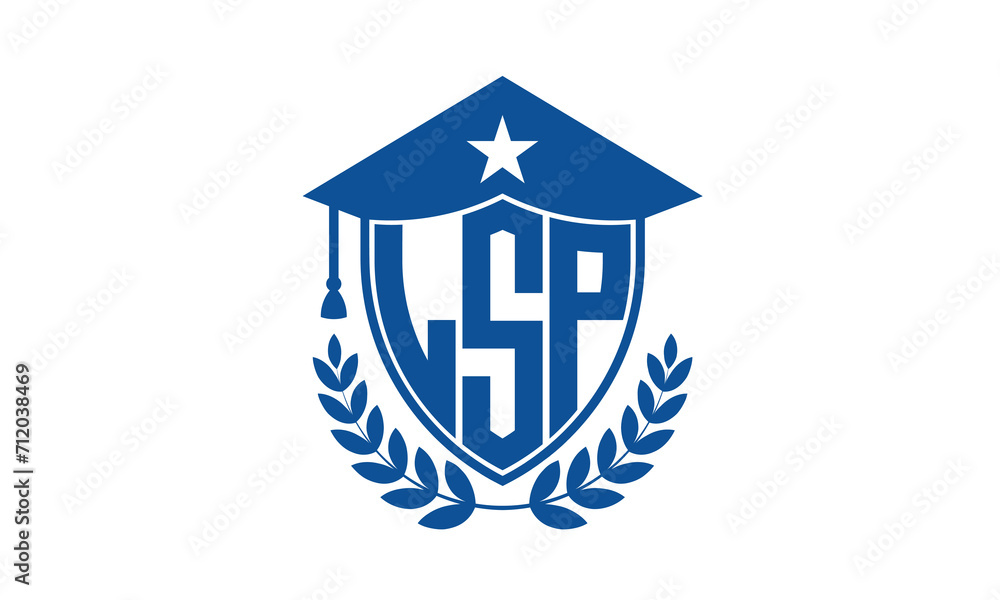 Lsp Three Letter Iconic Academic Logo Design Vector Template Monogram Abstract School