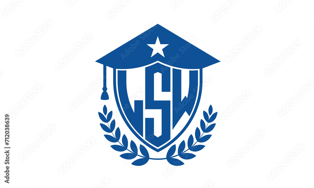 Vetor de LSW three letter iconic academic logo design vector template ...
