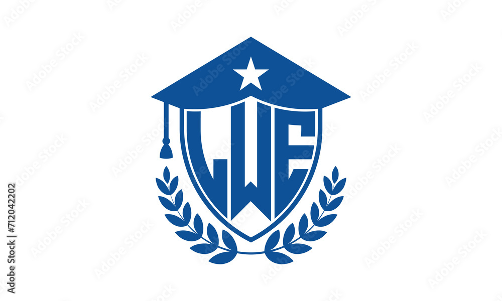 LWE three letter iconic academic logo design vector template. monogram ...