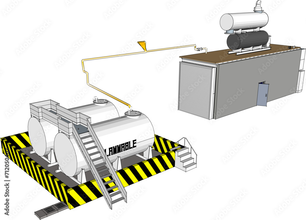 Vector sketch illustration of high voltage electric GENERATOR design ...