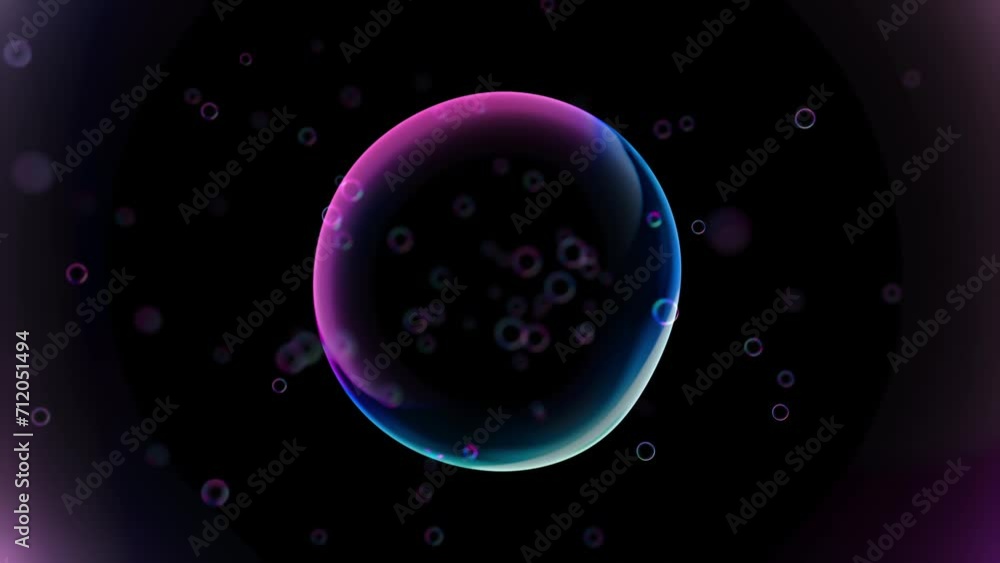 Water bubble element animation. Movement of air bubbles and RGB light ...