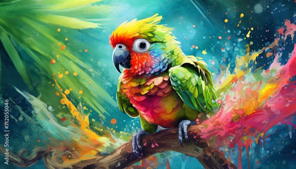 blue and yellow macaw ara ararauna, splash of color becoming a parrot ...