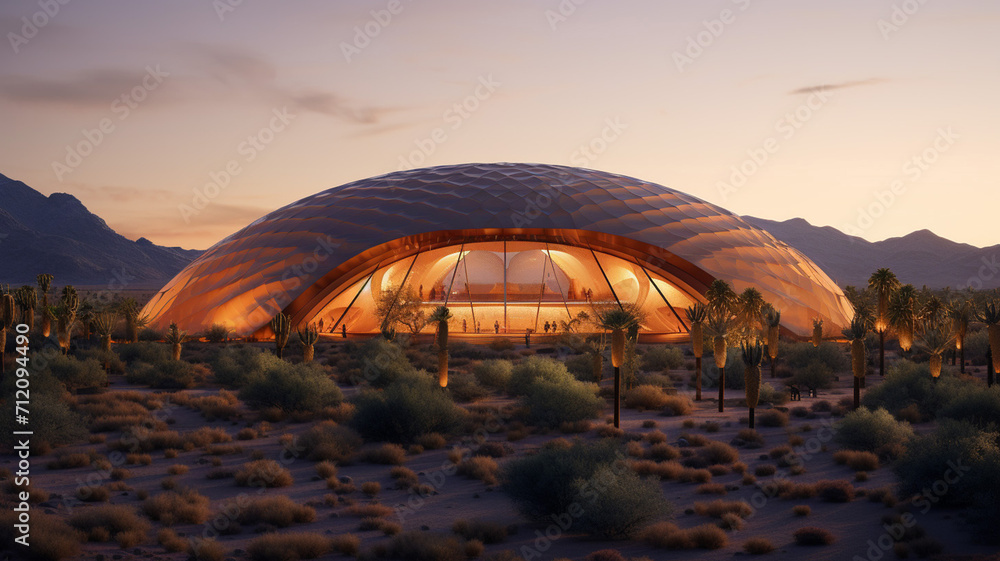 Echo Dome A circular sound amplifying building Stock Illustration ...