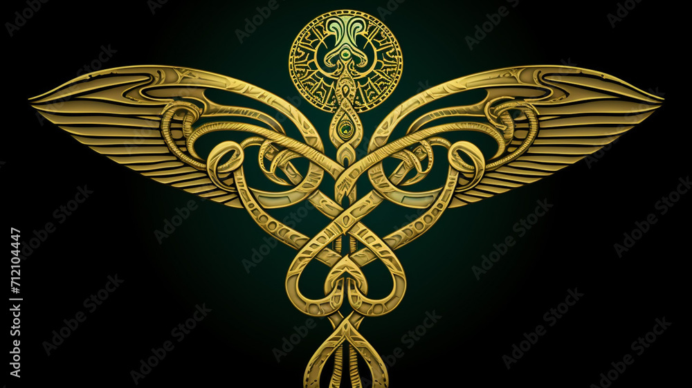 Celtic Knotwork Caduceus Symbol A Celtic knotwork ornament Stock ...