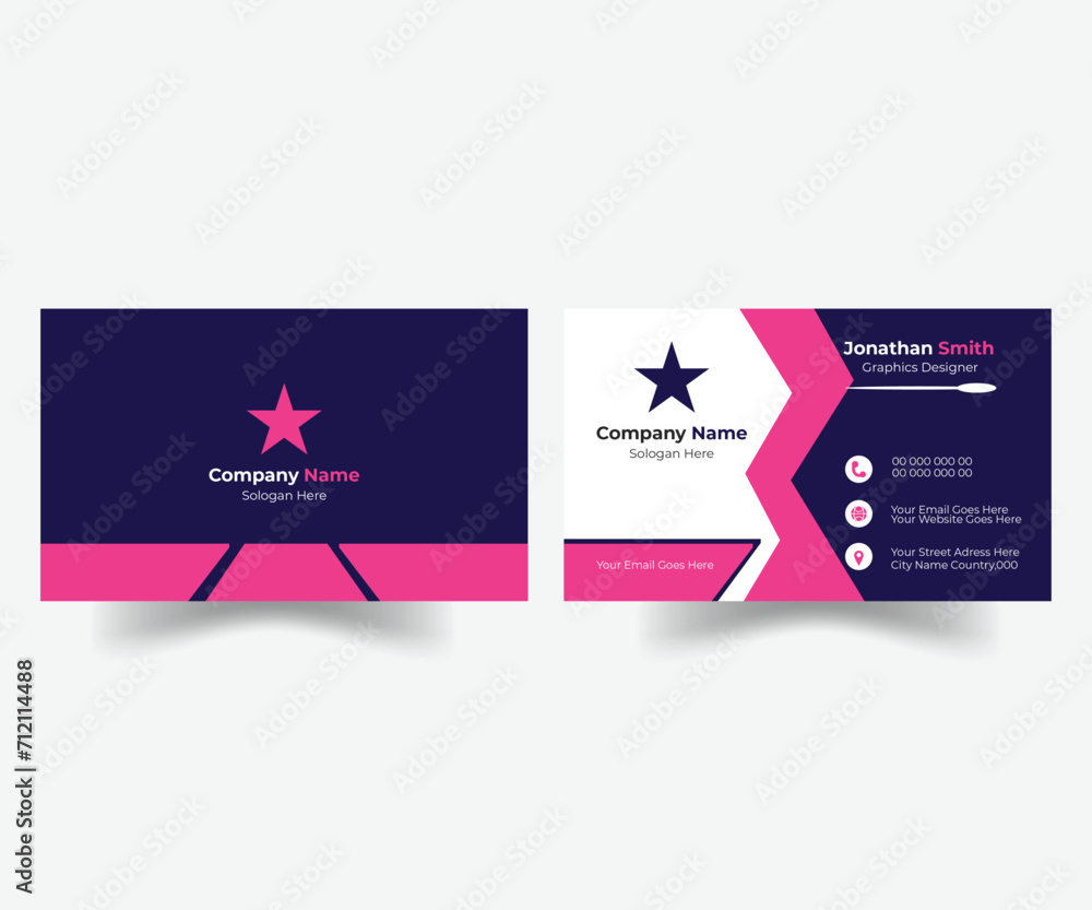 Modern presentation card with company logo. Vector business card ...