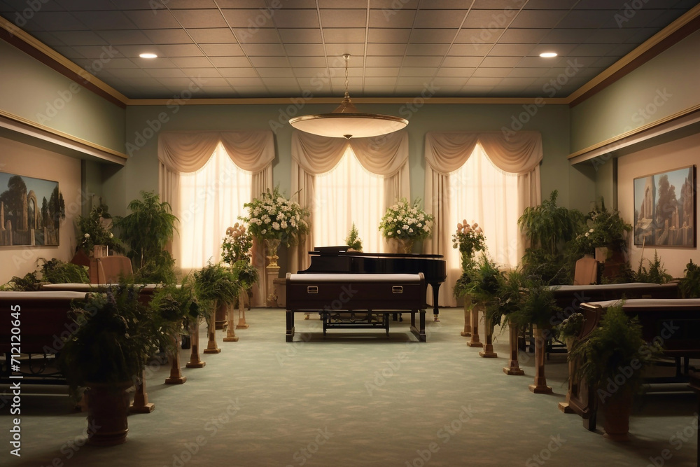 Hall for the funeral procession. Funerals. Farewell to the deceased ...