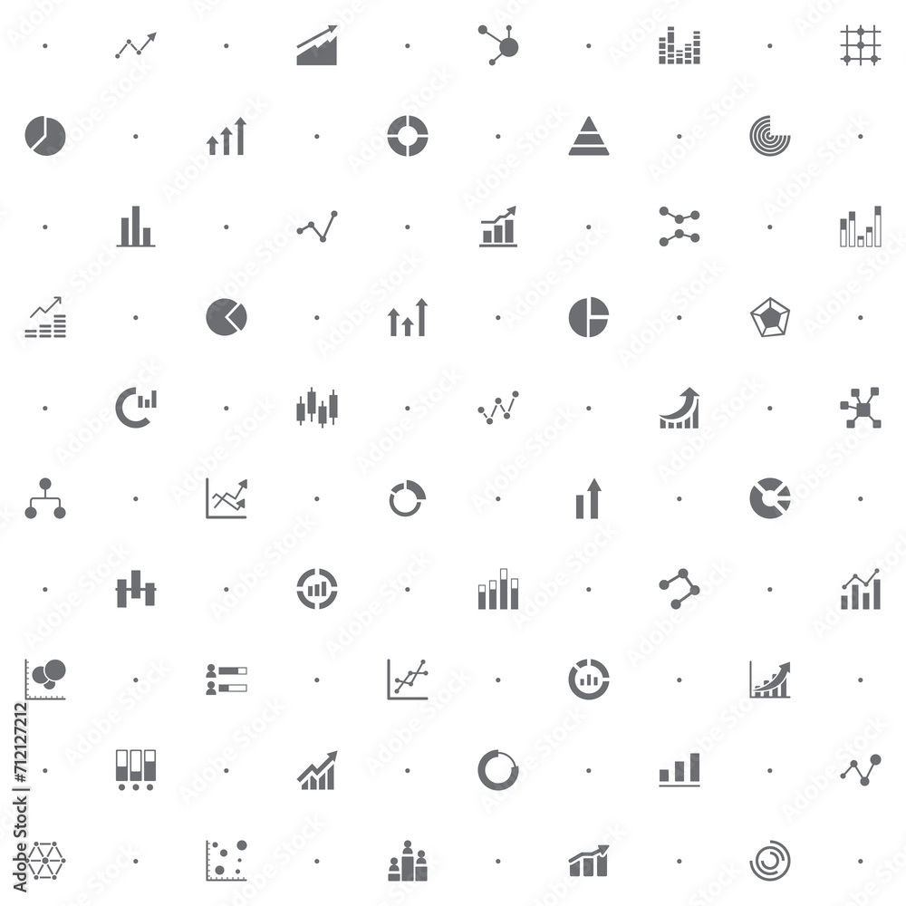 Seamless pattern with analytics and chart icon on white background ...