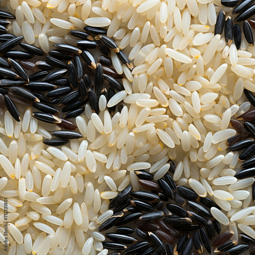 Fondo con detalle y textura de multitud de granos de arroz basmati y ...