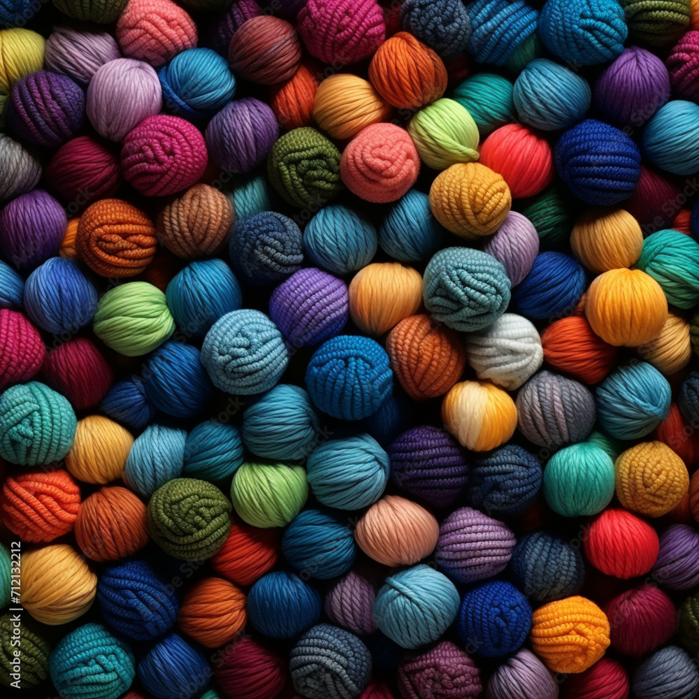 fondo con detalle y textura de multitud de ovillos de lana de ...