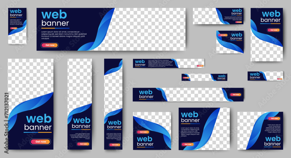 Set of promotion kit banner template design with modern and minimalist ...