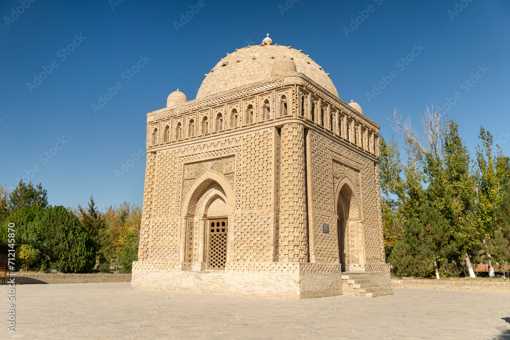 Awesome view of the Samanid Mausoleum in Bukhara, Uzbekistan. The ...