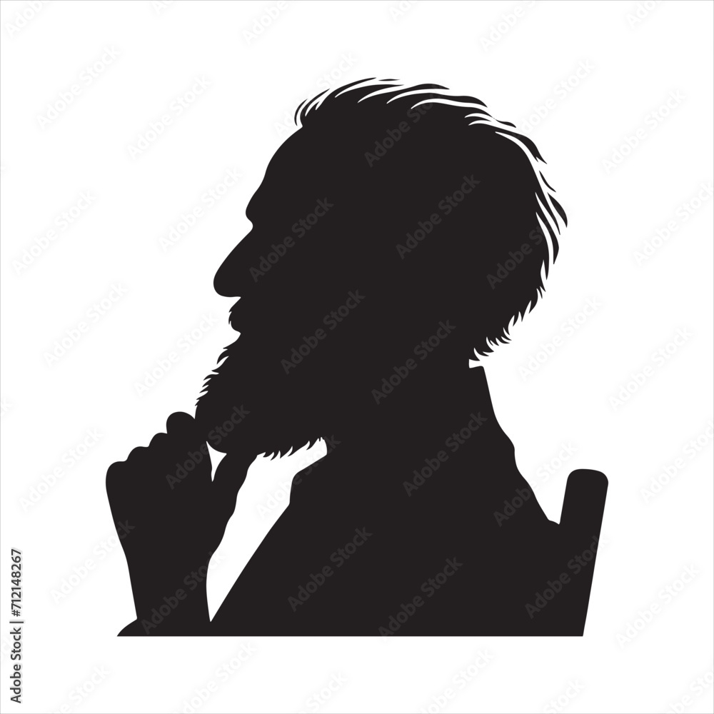 Portraits of Wisdom: Old Man Silhouette in a Series of Silhouetted ...