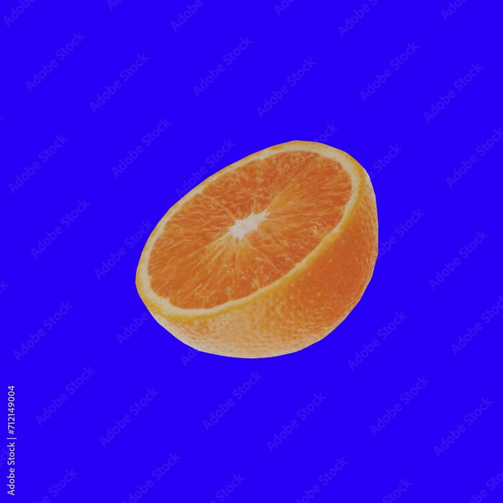 Orange animation. green screen or chroma key. Orange animated on a ...
