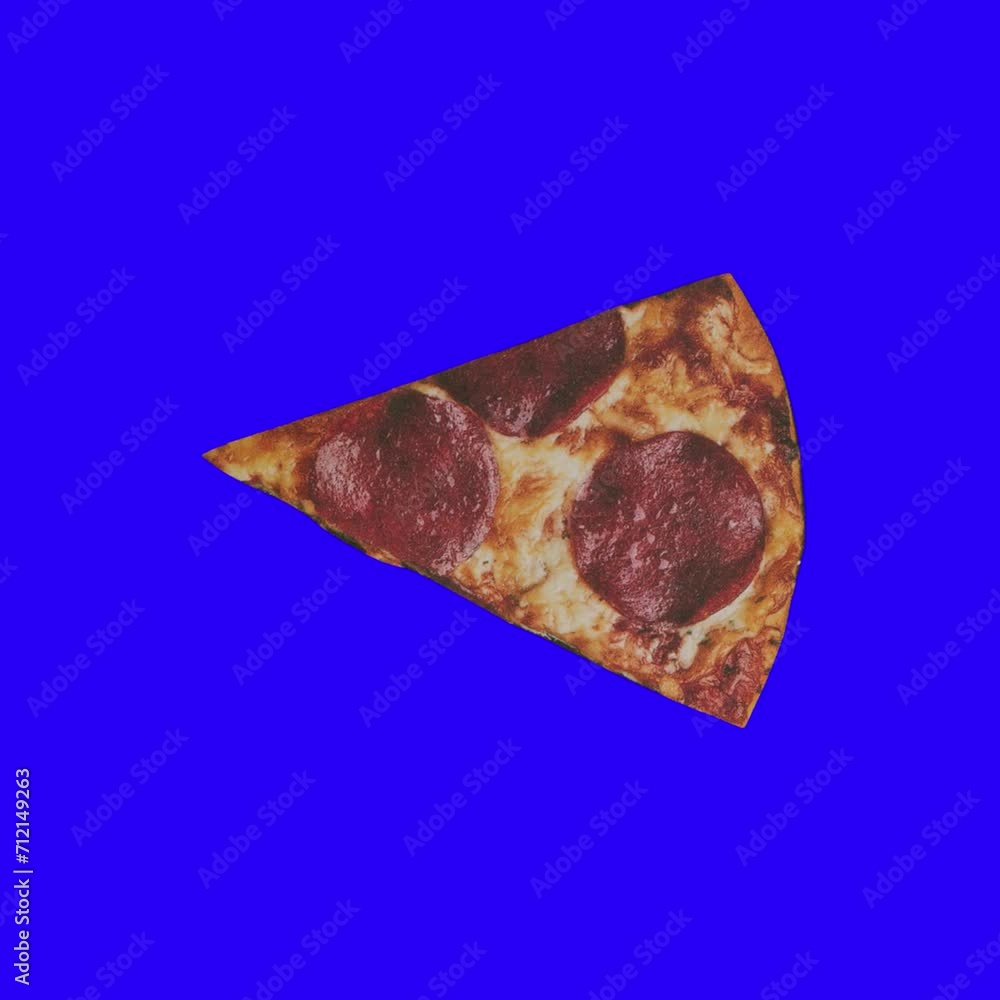 PizzaBite animation . green screen or chroma key. Pizza animated on a ...