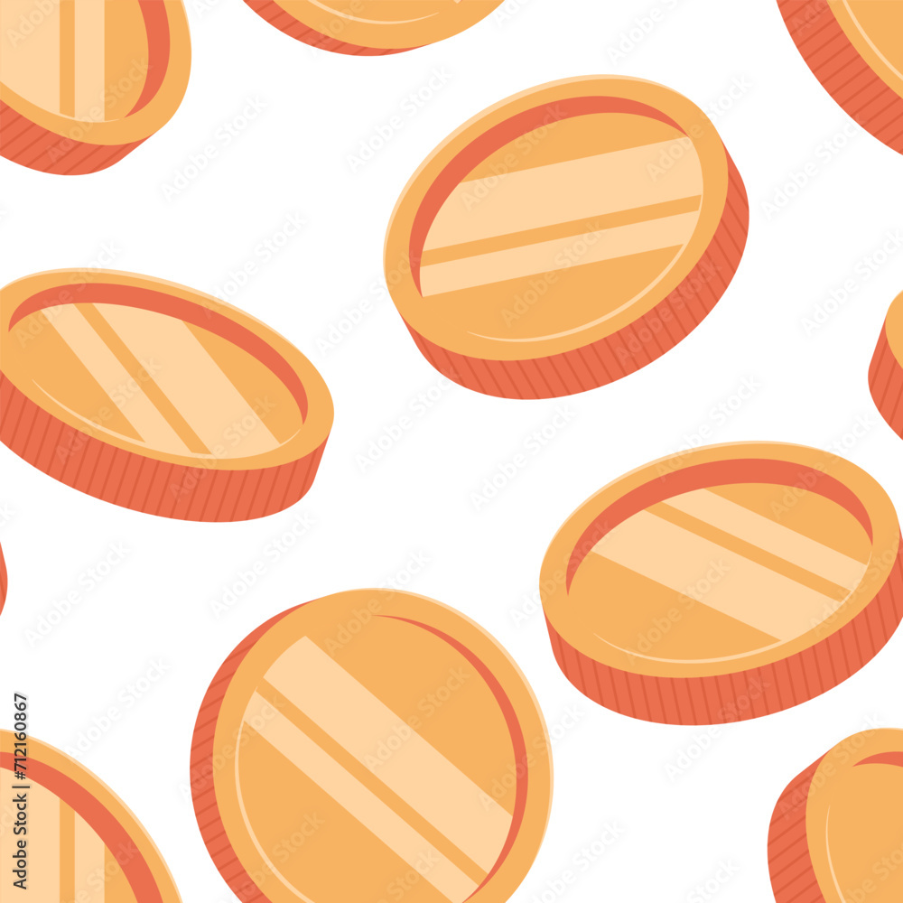 Coin flip animation vector cartoon seamless pattern background for ...