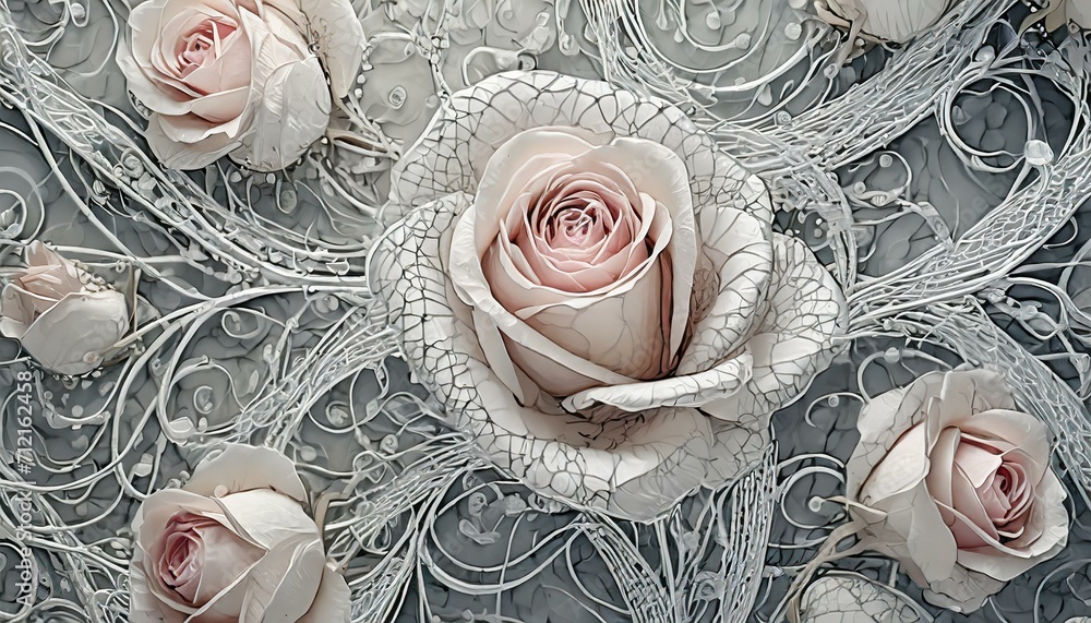 rose petals on the wall.an artistic representation of neural patterns ...