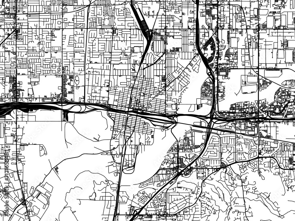 Vector road map of the city of Colton California in the United States ...