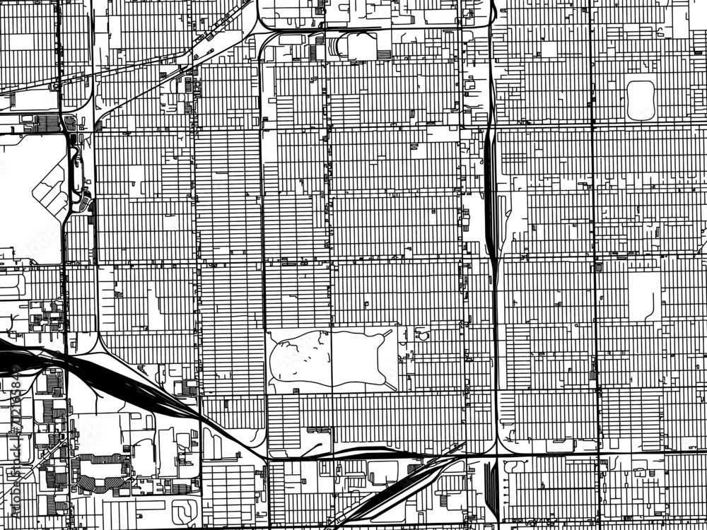 Vector road map of the city of Chicago Lawn Illinois in the United ...