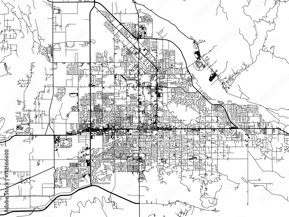 Vector road map of the city of Hemet California in the United States of ...