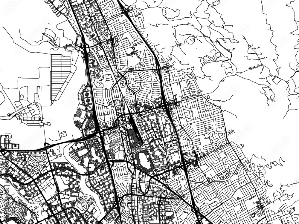 Vector road map of the city of Milpitas California in the United States ...