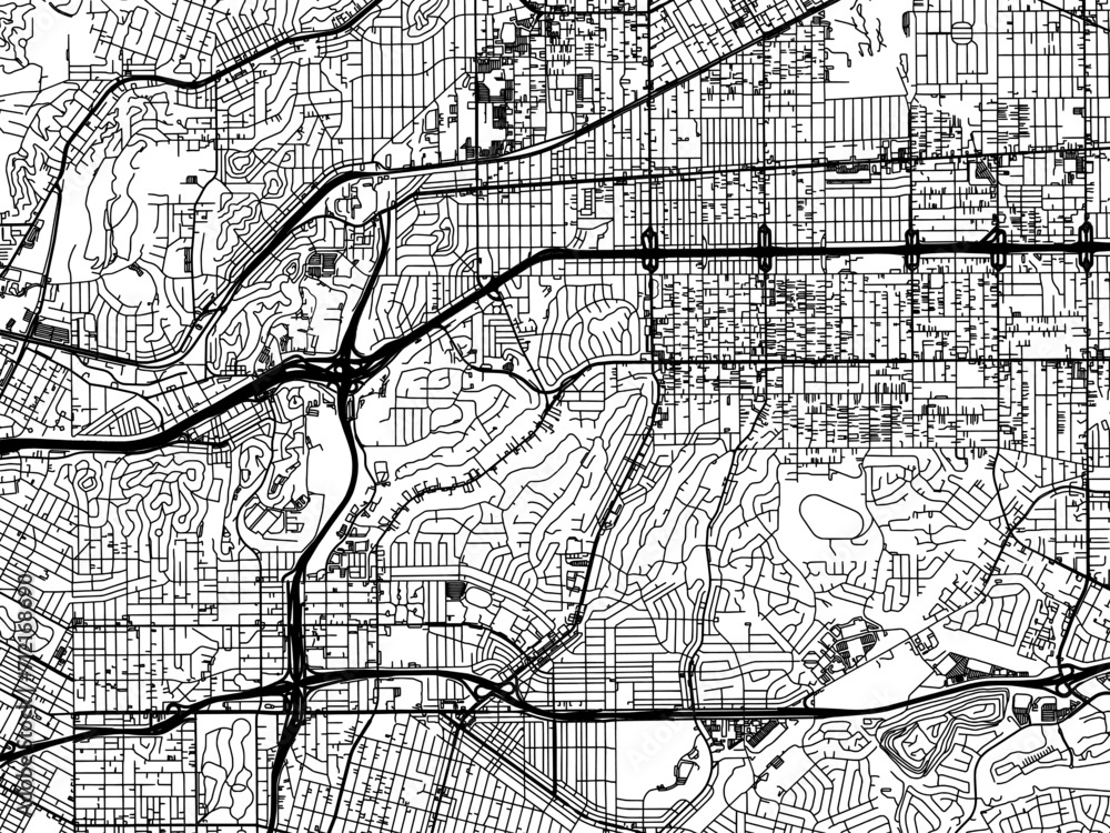 Vector road map of the city of Monterey Park California in the United ...