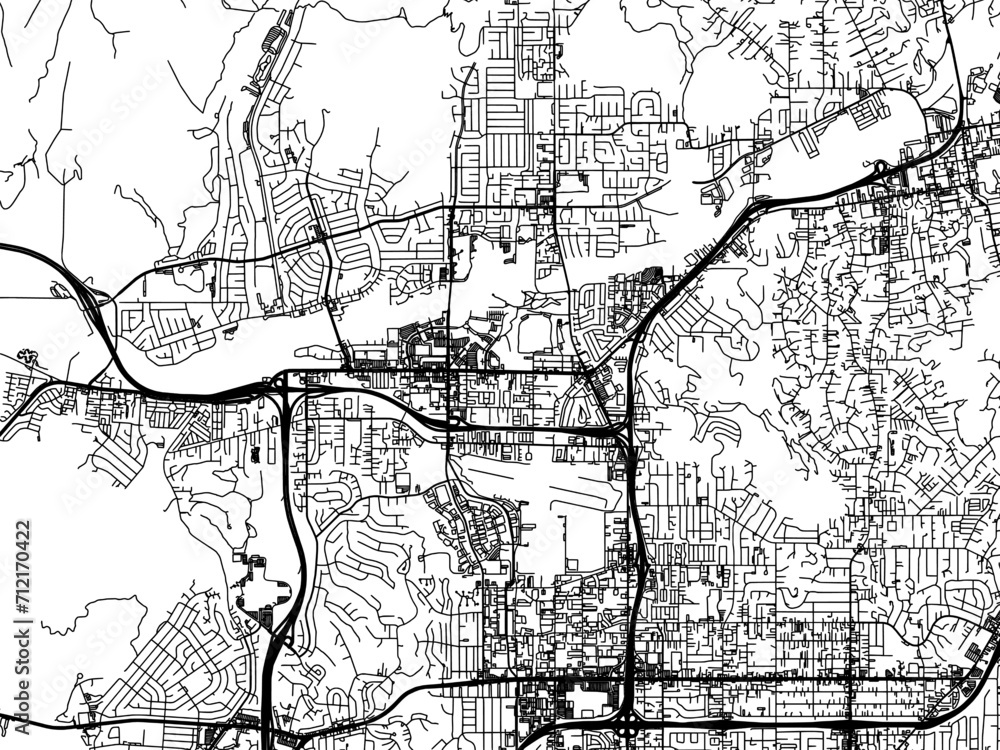 Vector road map of the city of Santee California in the United States ...