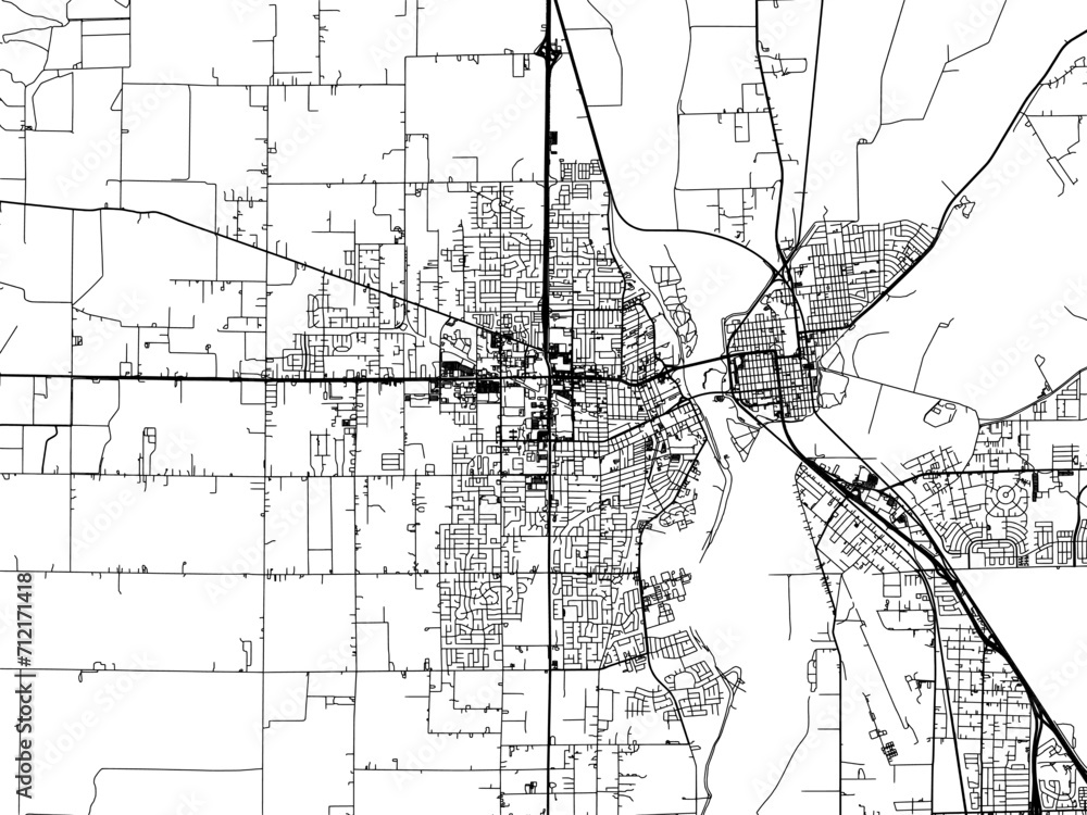Vector road map of the city of Yuba City California in the United ...