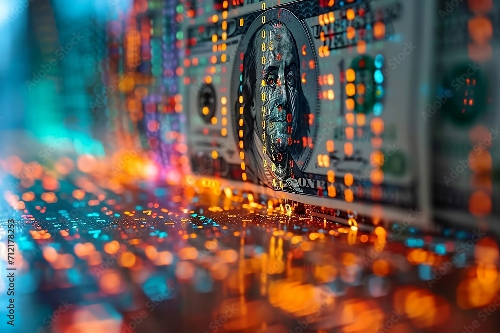 Digital Money Flow metamorphosis of physical money bills into streams ...