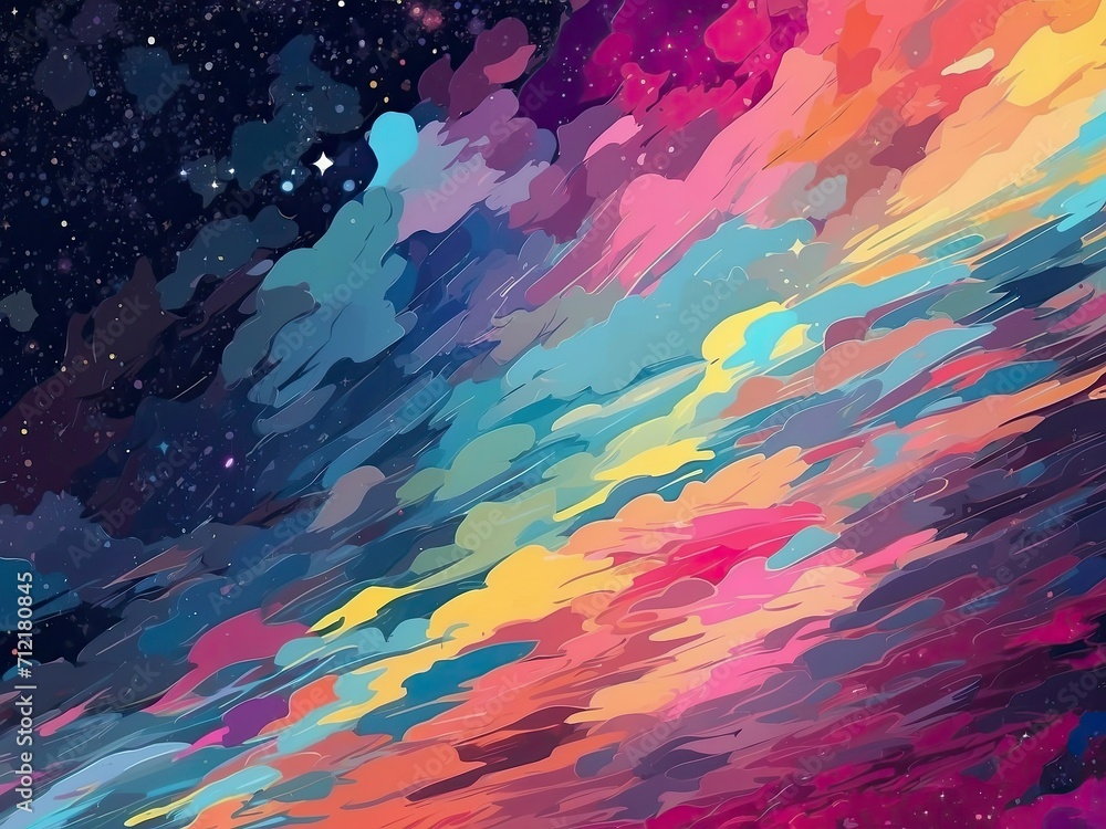 Digital colorful starry sky abstract graphic poster web page PPT ...