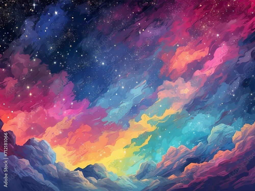 Digital colorful starry sky abstract graphic poster web page PPT ...