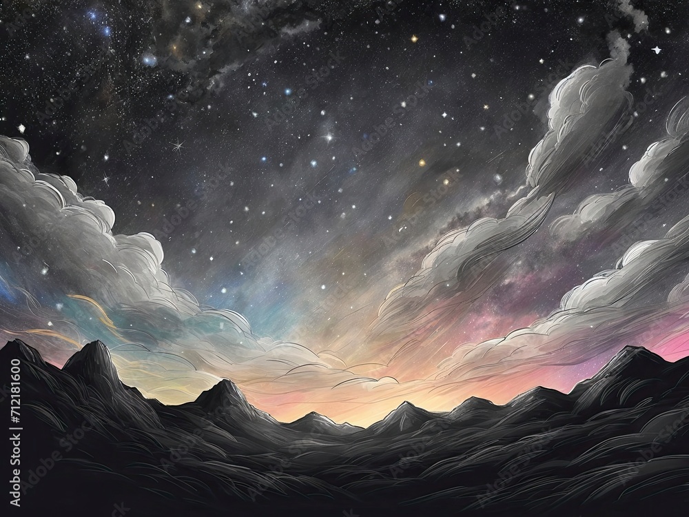 Digital colorful starry sky abstract graphic poster web page PPT ...