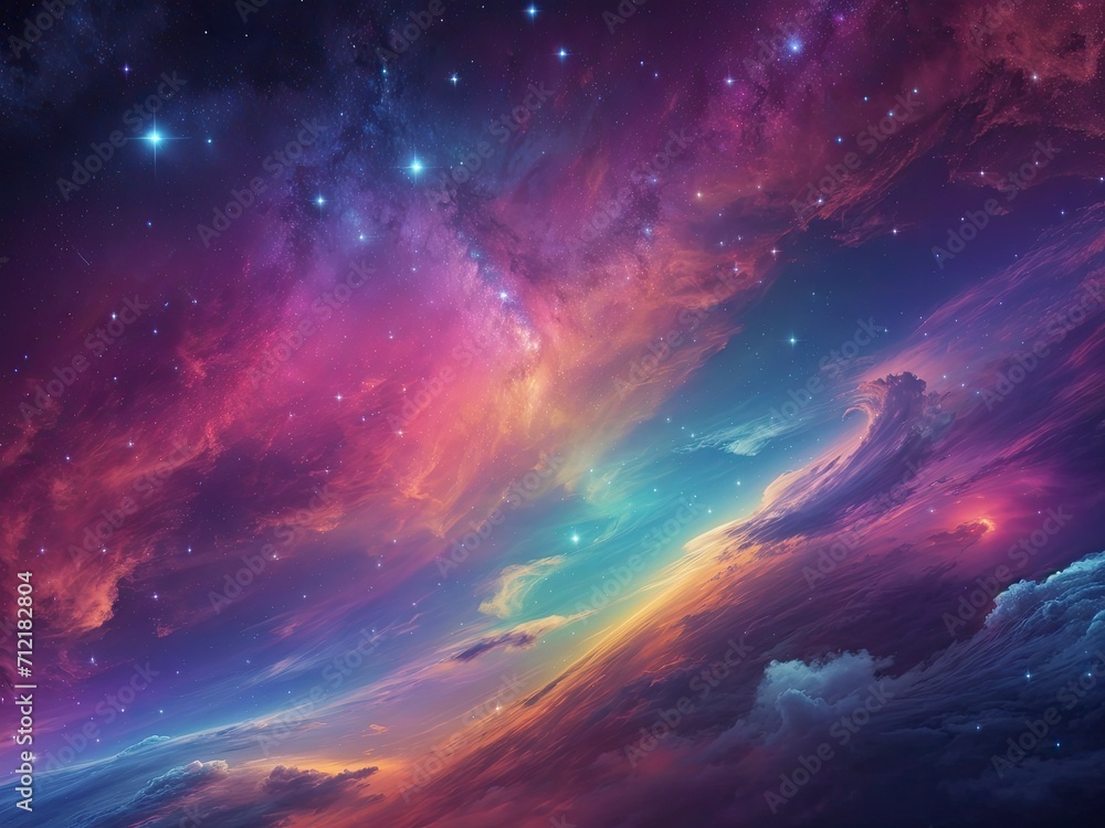 Digital colorful starry sky abstract graphic poster web page PPT ...