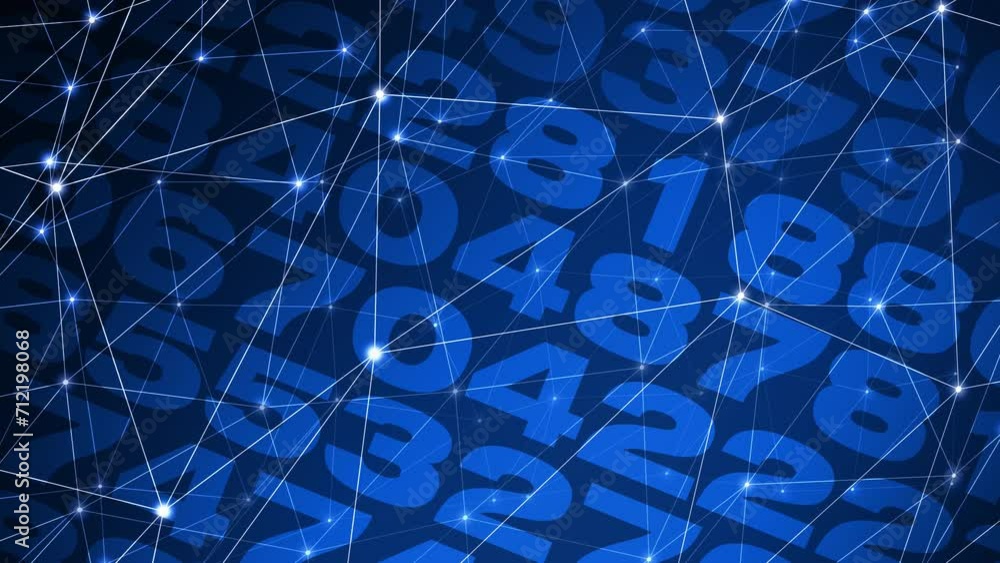 Vidéo Stock Science background exploring connection between numbers, numerical sequences, and ...