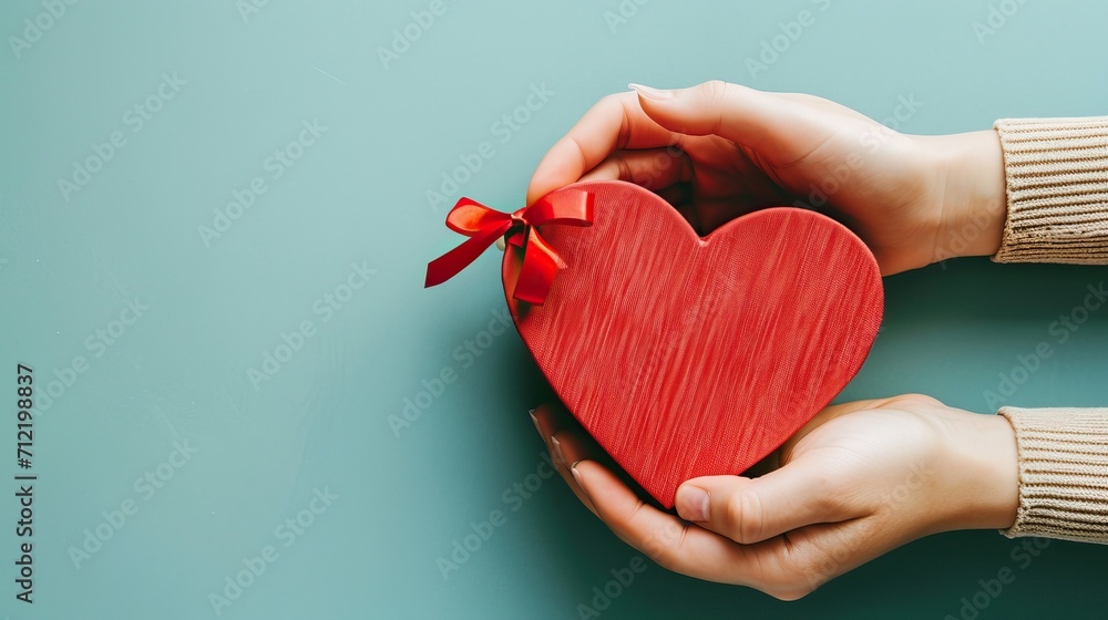 giving gift box for your love, A picture of one hand giving each other ...