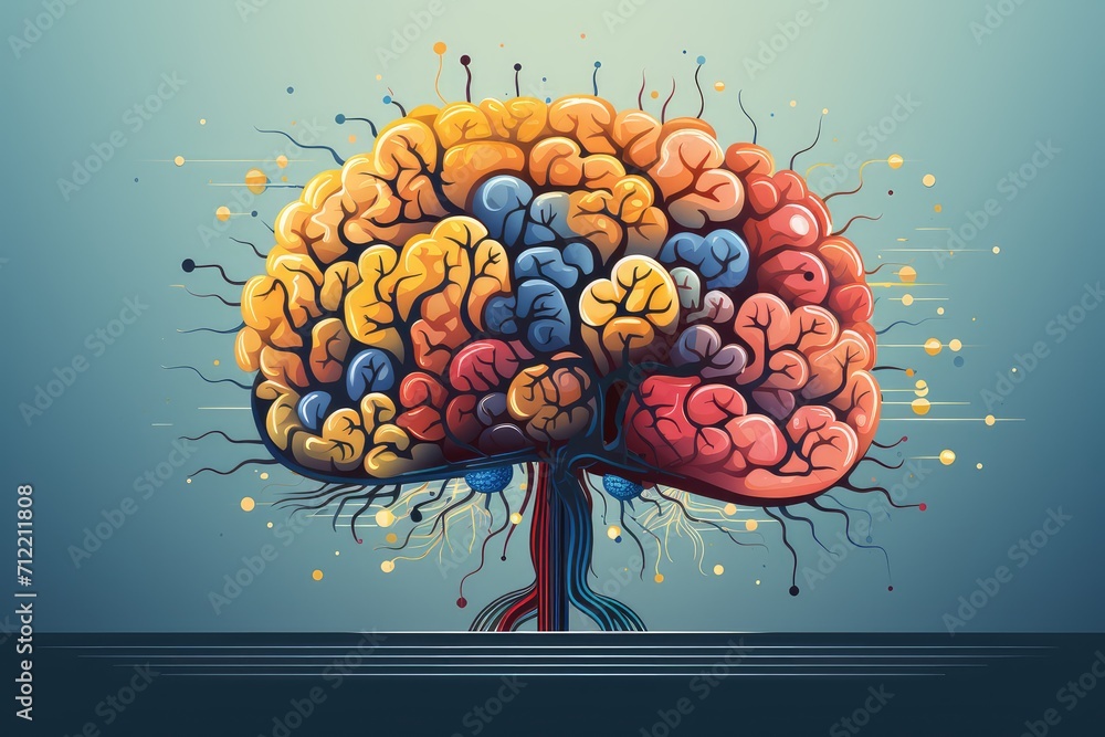 3D Icon Brain Symbol Cognitive dissonance, creative performance ...